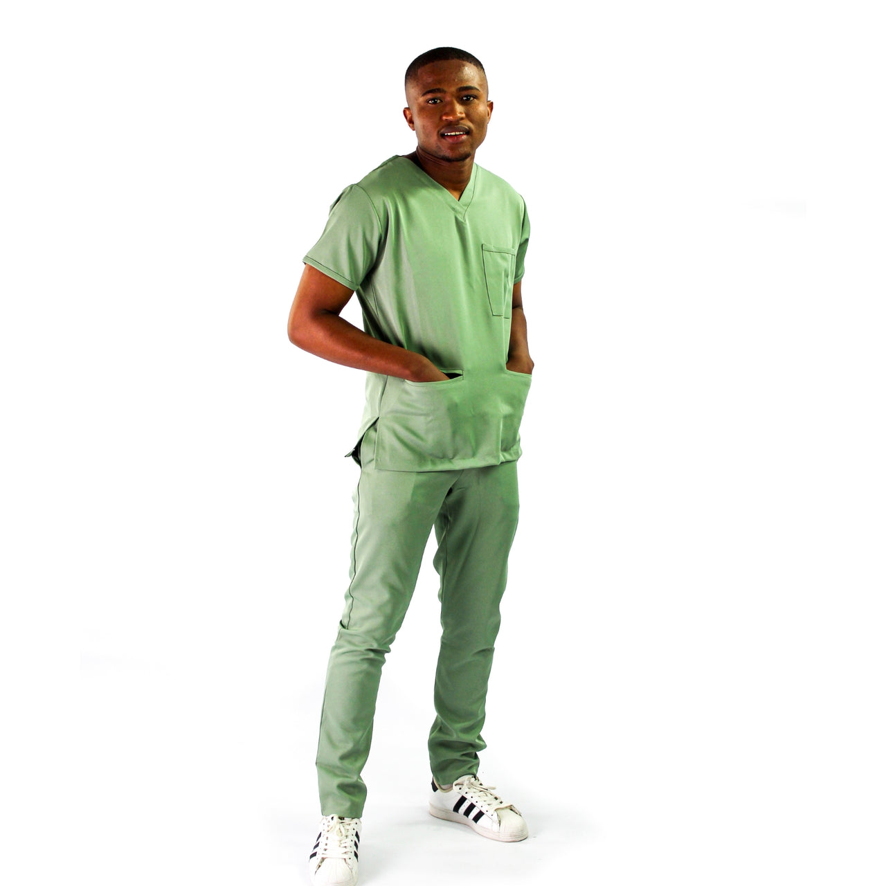 Male Sage Green Scrub Set – Wave Medical Scrubs
