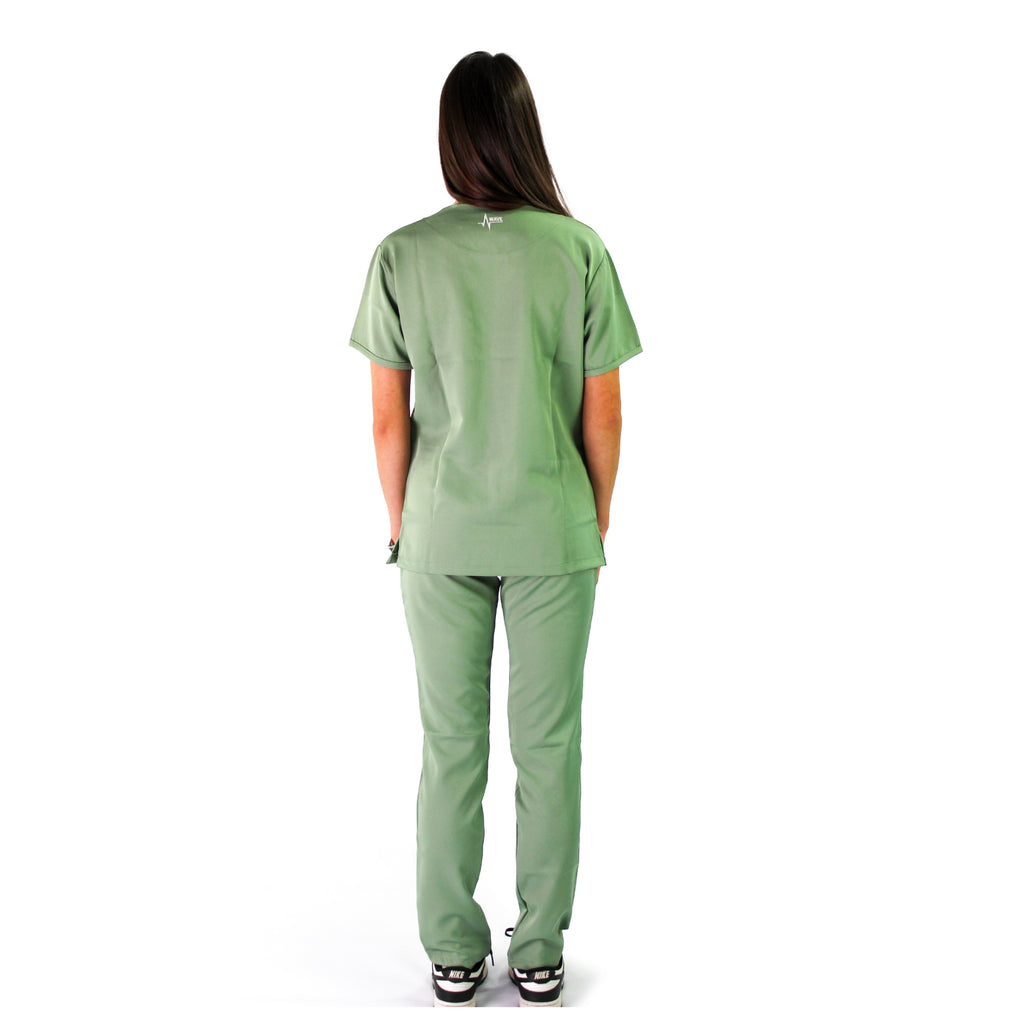 Female Sage Green Scrub Set – Wave Medical Scrubs