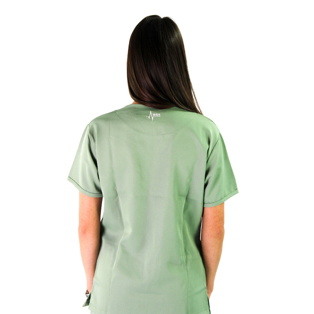 Female Sage Green Scrub Set – Wave Medical Scrubs
